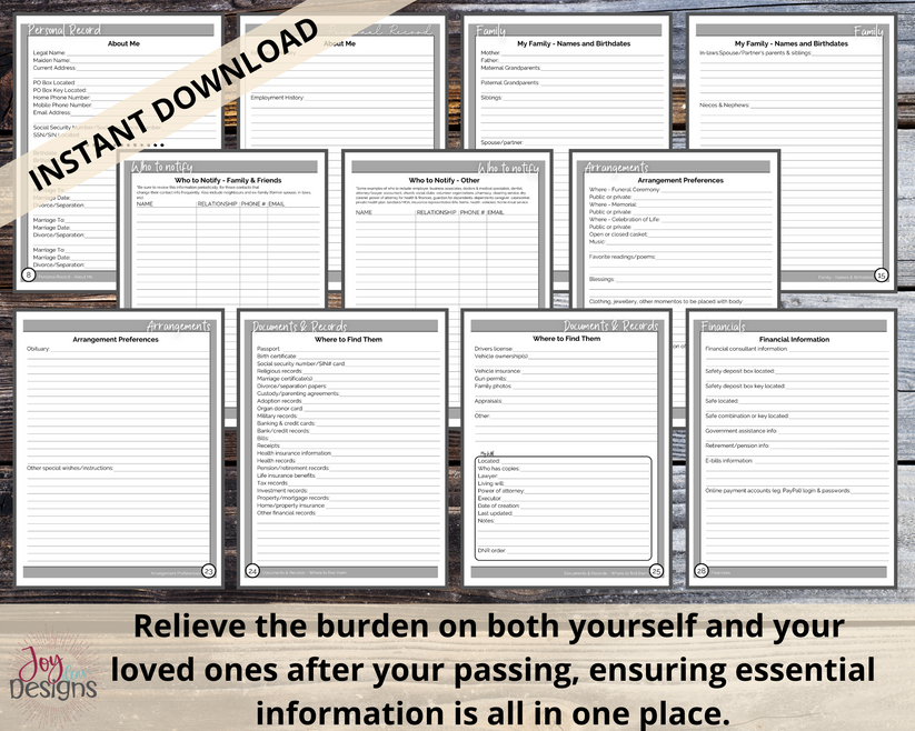 I'm Dead. Clean up my mess. Death, Estate, Funeral Planner Organizer ...