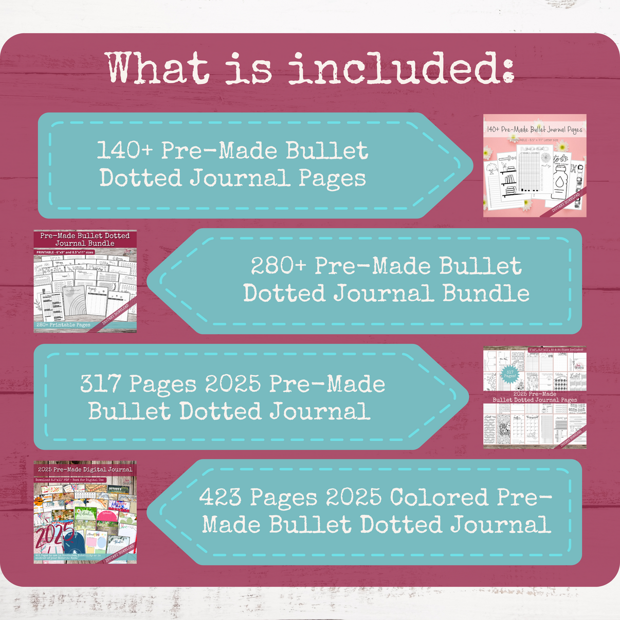 Massive Pre-Made Bullet Dotted Journal Pages Bundle; Instant Download ...