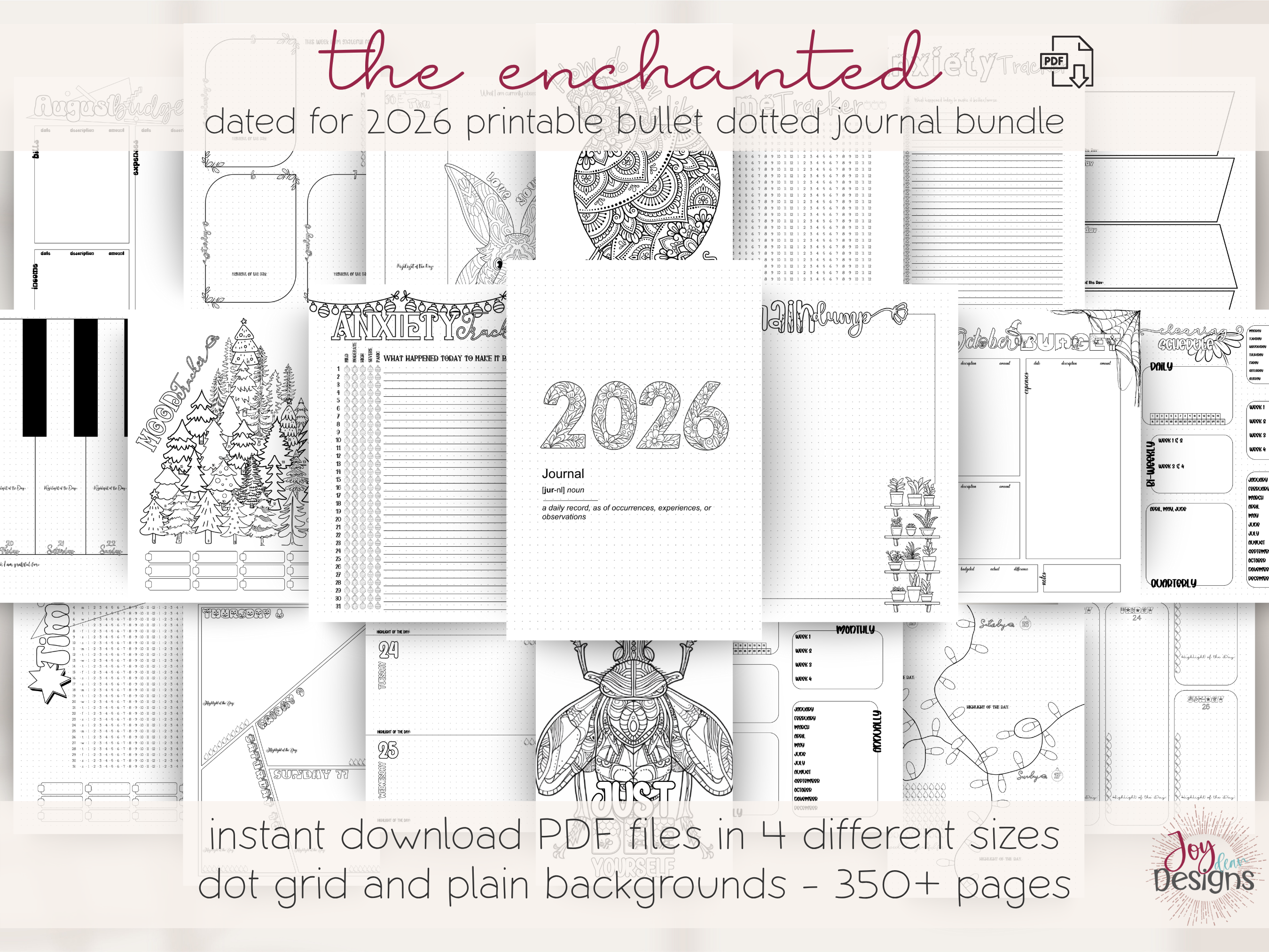 The Enchanted: 2026 Pre-Made Bullet Dotted Journal Planner | Printable ...